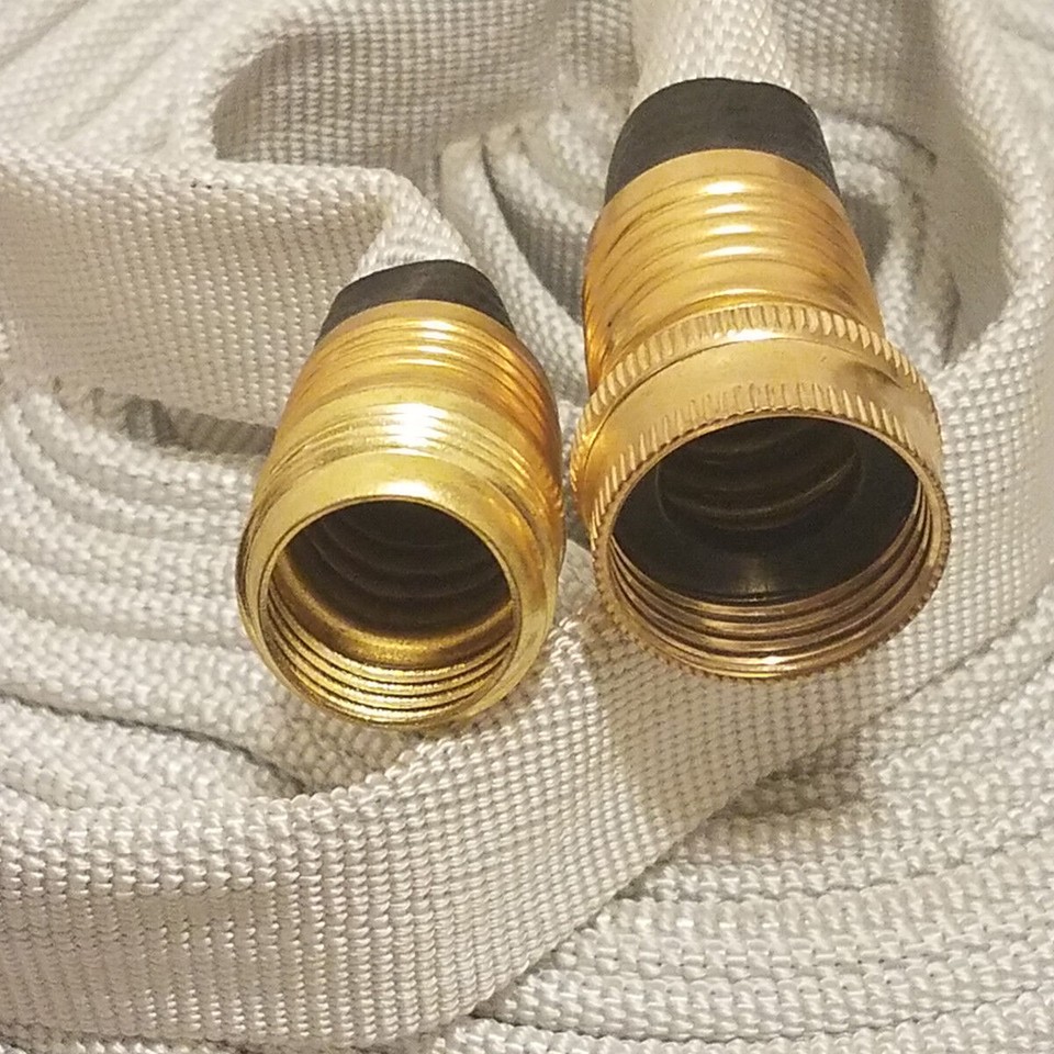 Forestry Grade Garden Thread Lay Flat Fire Hose WHITE with Quick-Strap ...