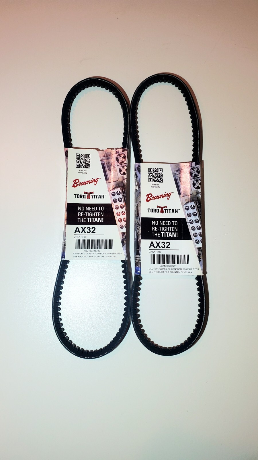 Browning AX32 Cogged Belt, Set Of 2 , Toro Titen | eBay