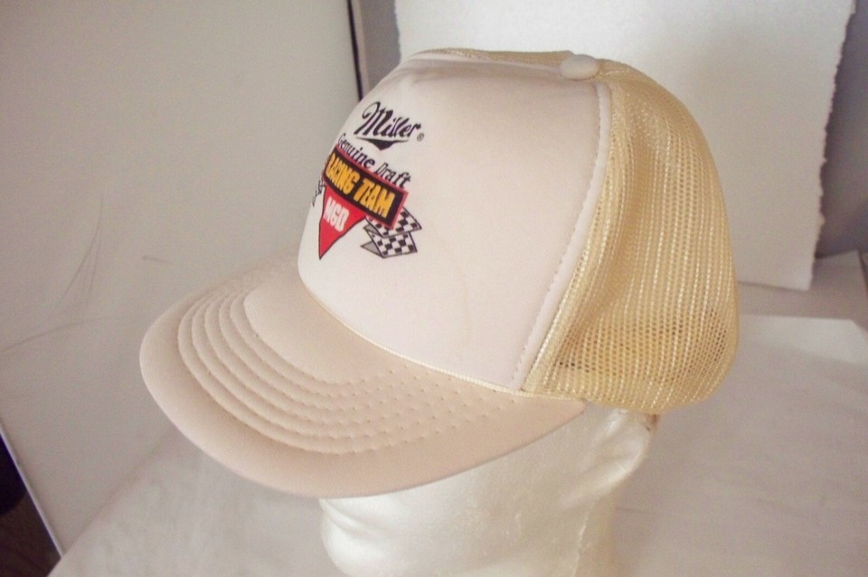 Vintage Miller Genuine Draft Racing Team MGB White Mesh Trucker ...