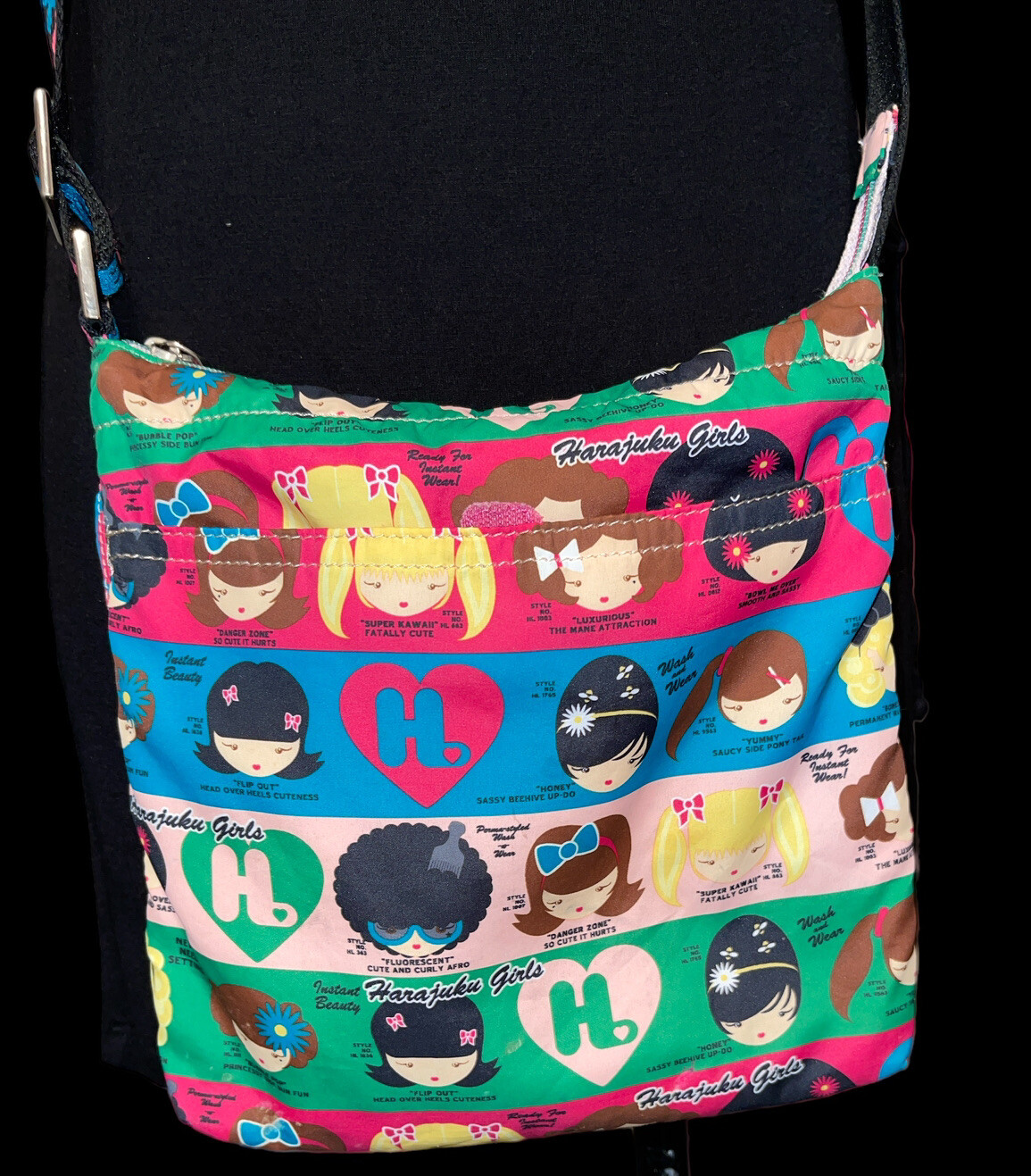 Y2K HARAJUKU LOVERS GIRLS Convertible Crossbody Shoul… - Gem