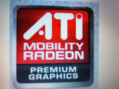 ATI MOBILITY RADEON PREMIUM GRAPHICS Sticker 16mmx16.6mm LOT OF 3 USA ...