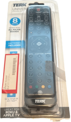 TERK TKRTBL08B 8-Device Universal Remote Control All TVs & VCRs Easy ...