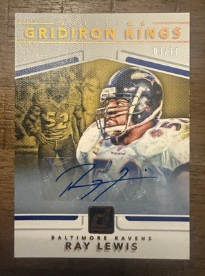 2017 Panini Gridiron Kings RAY LEWIS Auto Autograph Baltimore Ravens 3/ ...