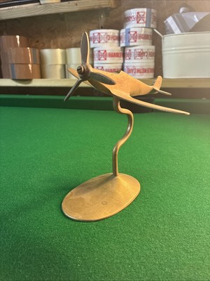 Brass Vintage Spitfire On Stand Solid Type Aeroplane Spitfire Great ...