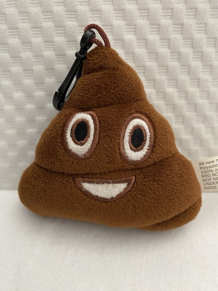 Plush Brown Poop Emoji Clip on Keychain/Backpack Clip, EmotiWorld ...