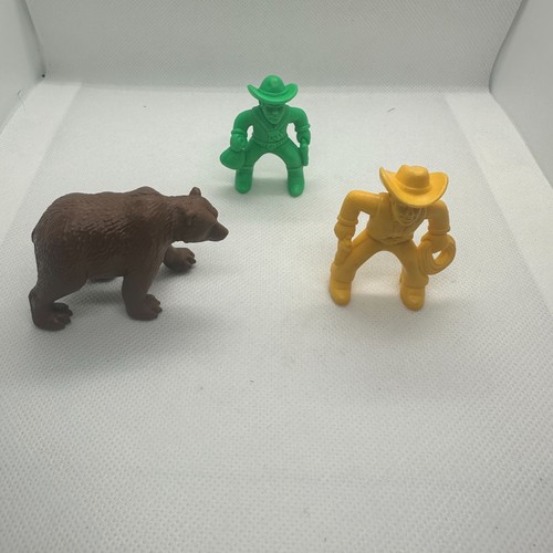 Vintage Lincoln Logs Cowboy & Bear Figures Set Of 3 Plastic Toys | eBay