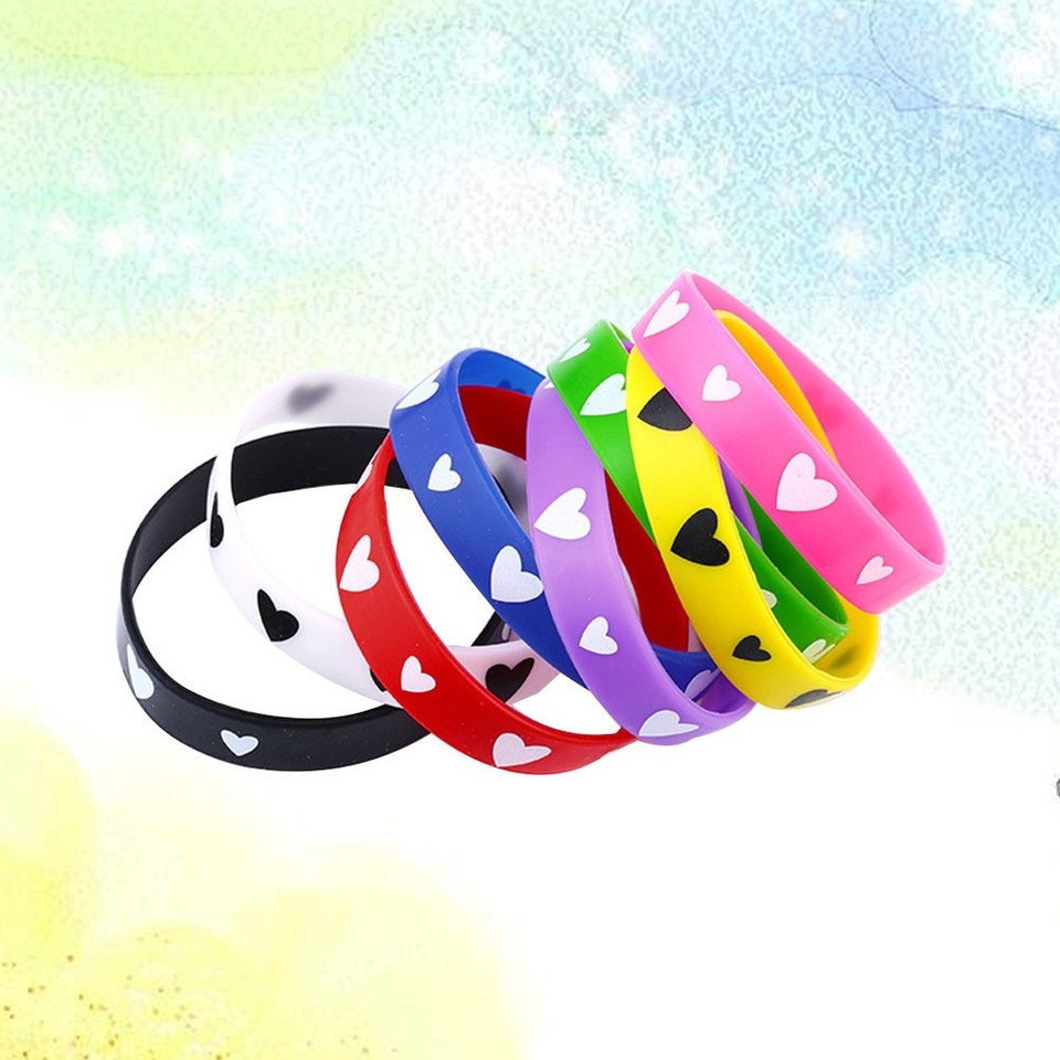 20pcs Sports Silicone Bracelet Wrist Band Hand Rings Decoration Fashion ...