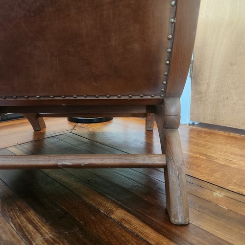 Vintage British Colonial Plantation Authentic Leather Campenchne Chair ...