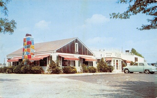 Route 38 & 40 New York~New Jersey~Roadside Chimney House Soda Bar~1950s ...