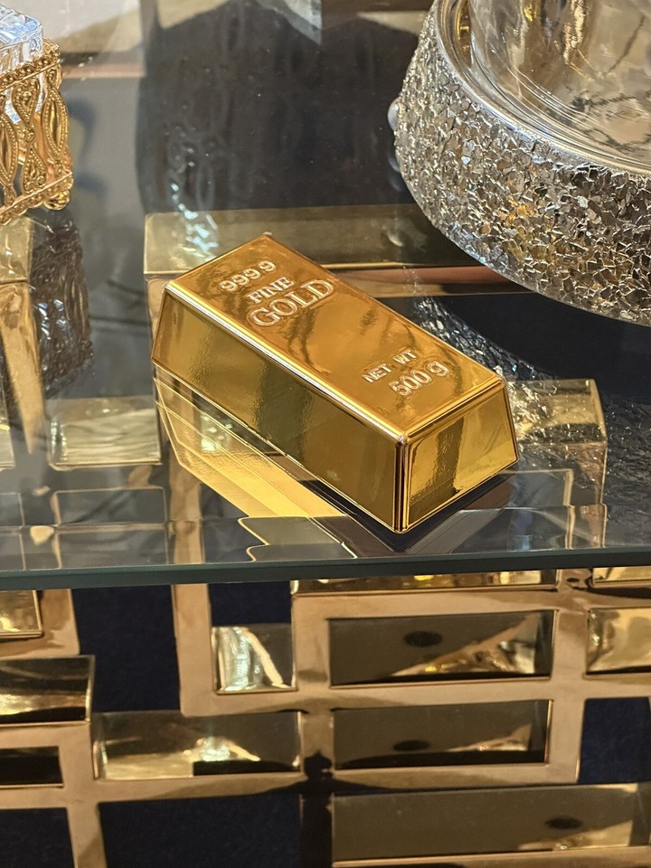 1pc 24k 500g Luxurious Gold Brick Prop Decor Real Gold Electroplated ...