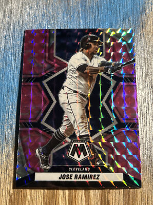 2022 Mosaic Pink Prizm Mosaic #142 Jose Ramirez - Cleveland Guardians ...