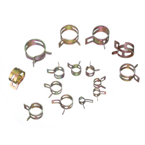 115PCS Hose Clamps Assortment Kit Steel Spring Clip Water Fuel Tube Air ...