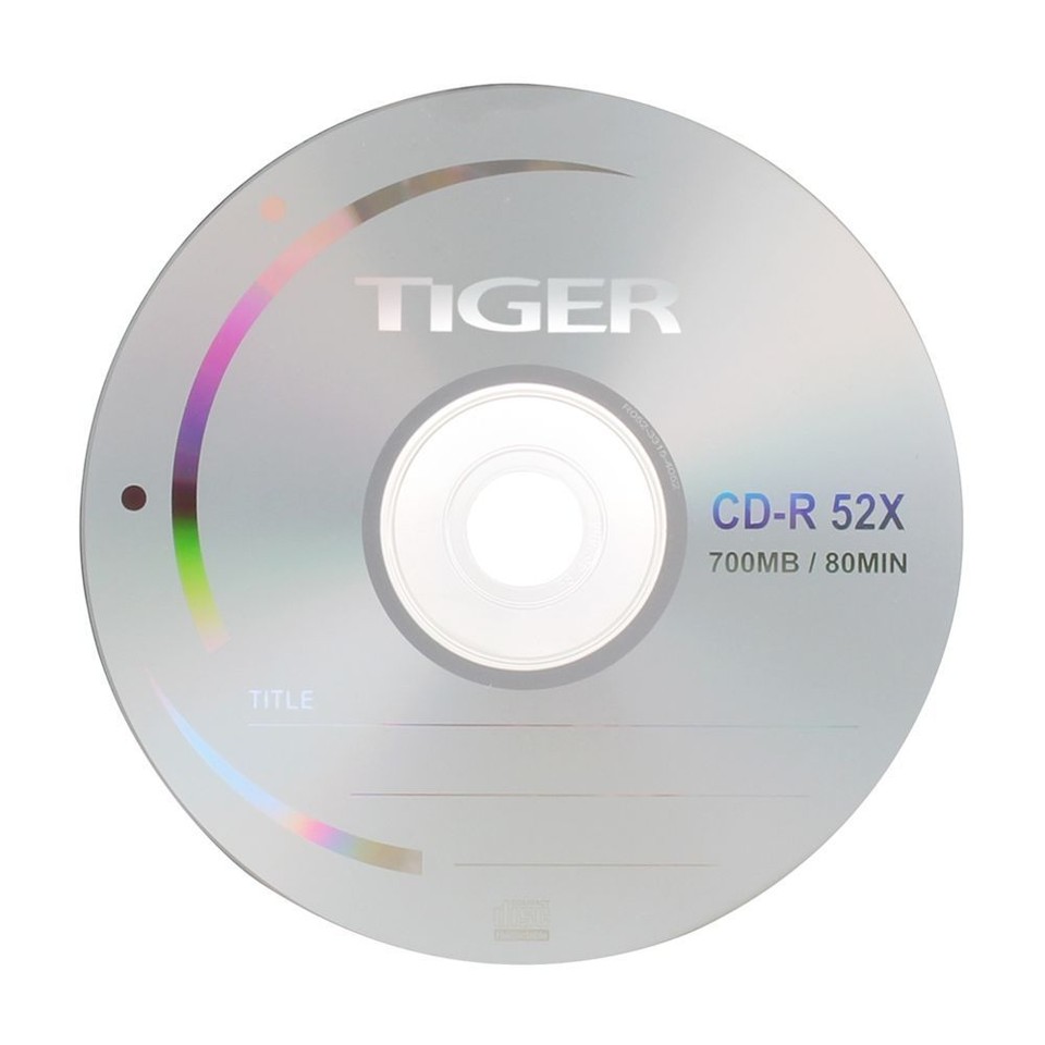 100 Tiger Branded 52X Logo Top Blank CD-R CDR Blank Disc Media 700MB | eBay