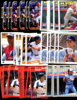 TRACY JONES BULK LOT OF 100 BASEBALL CARDS TIGERS EXPOS REDS HAWTHORNE ...