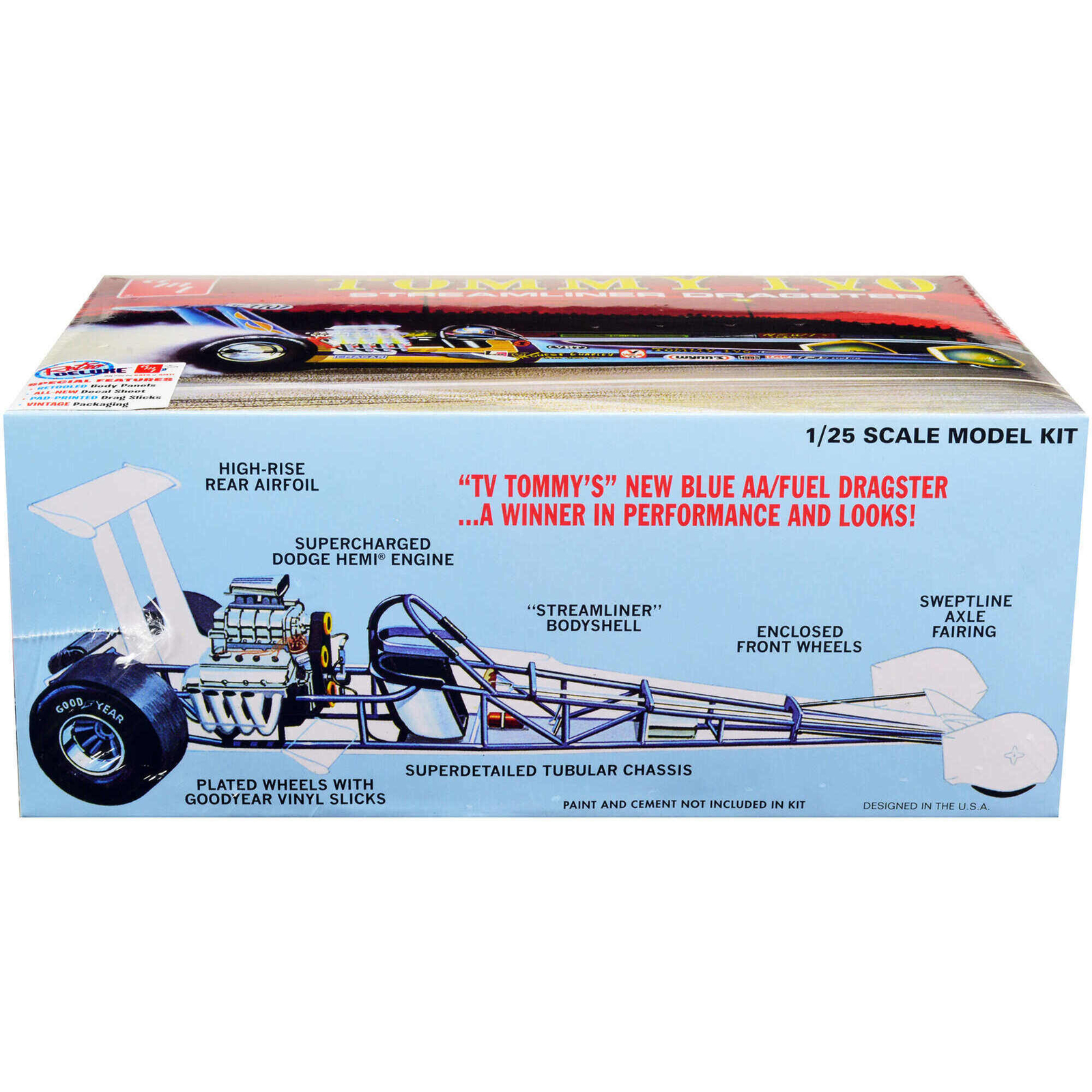 AMT 1/25 Scale Model Kit Skill 2 Tommy Ivo Streamliner Dragster Vintage ...