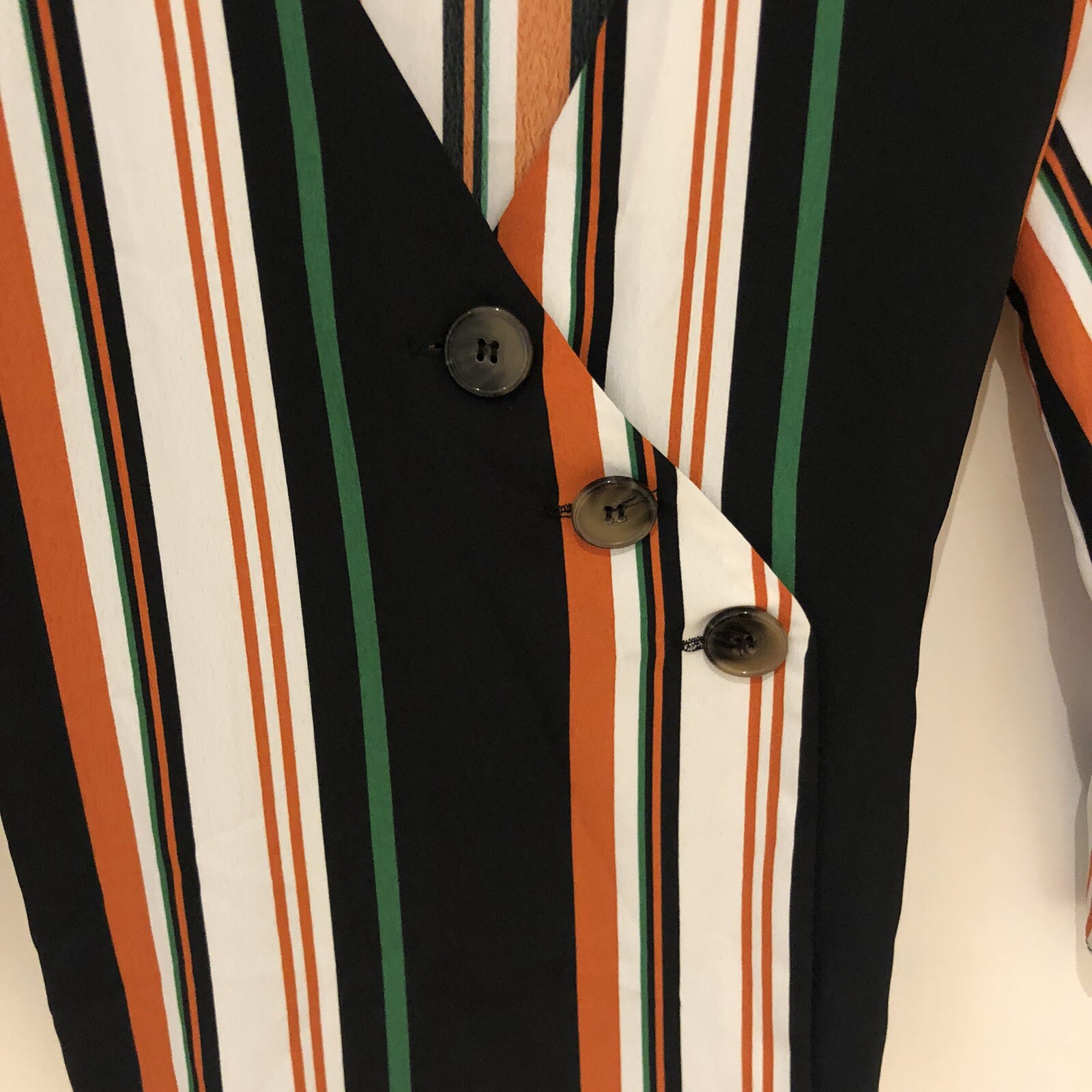 Primark Wrap Stripe Blouse Size 6 With Buttons | eBay UK