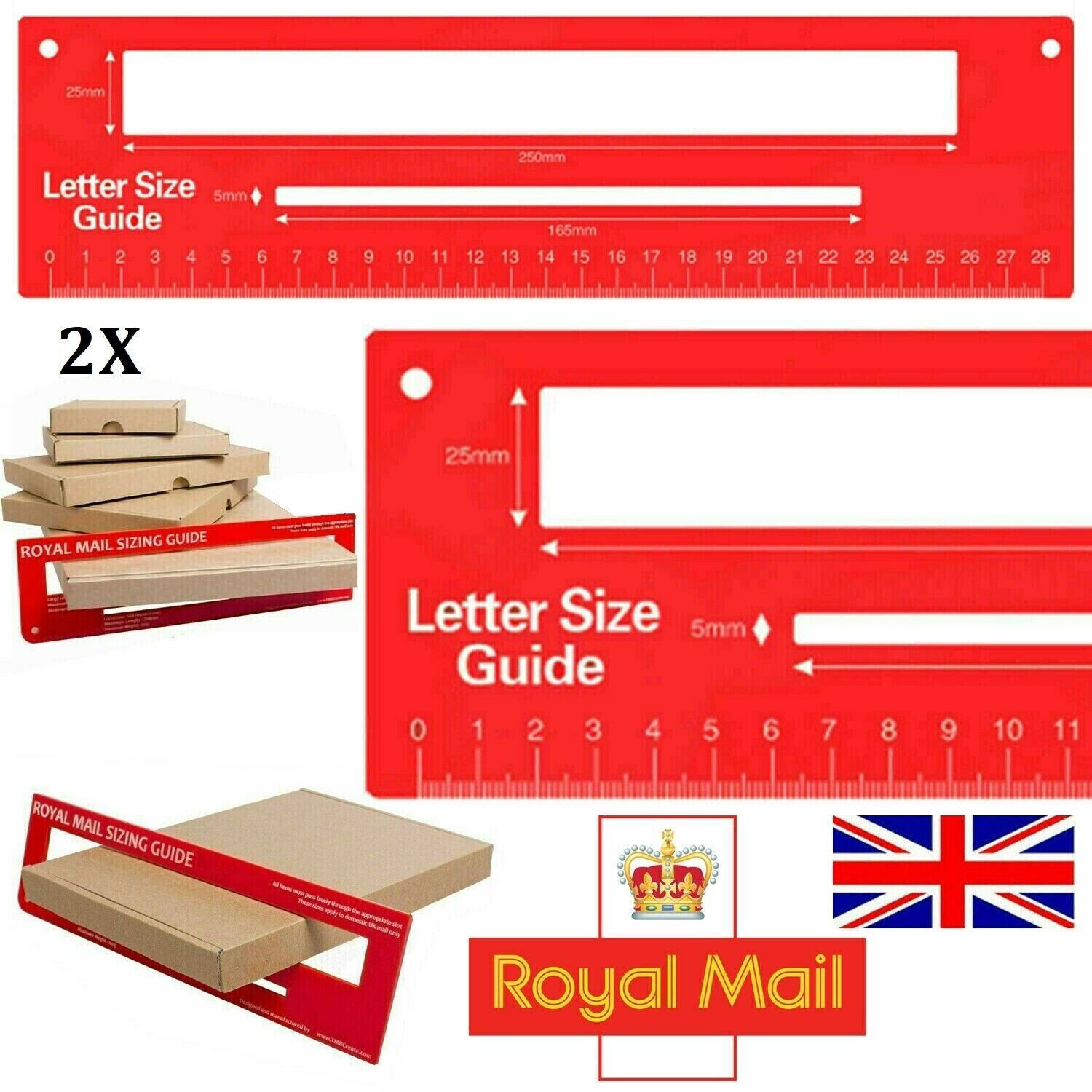 Red Royal Mail PIP PPI Postal Template Letter Size Charge Guide Postage ...