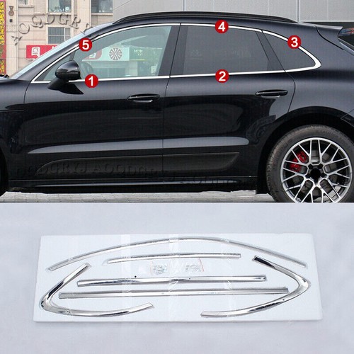 6P For Porsche Macan 2014-2019 Chrome S.Steel Window Frame Moulding ...