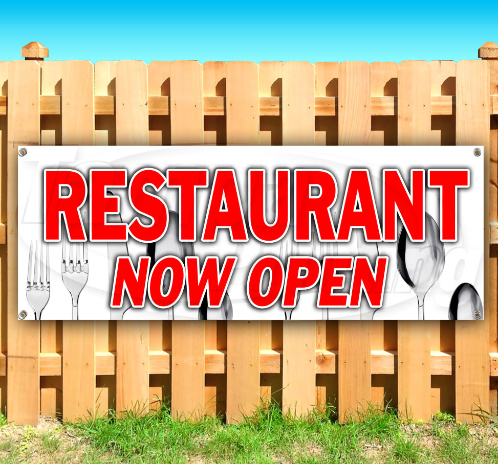 RESTAURANT NOW OPEN Advertising Vinyl Banner Flag Sign Many Sizes USA ...
