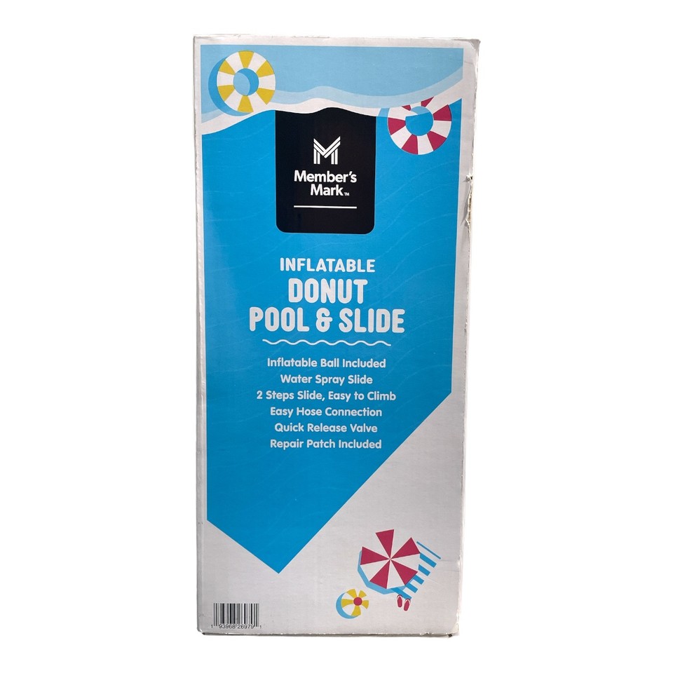 Member's Mark Inflatable Blue Fish Pool, Water Spray Slide w/Ball ...