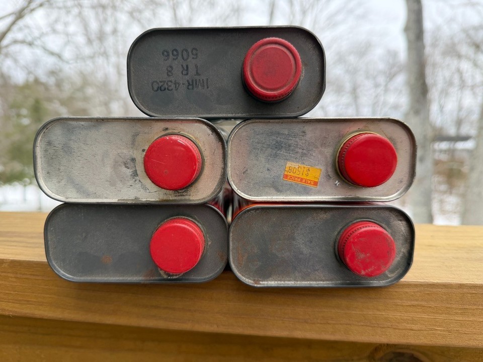 5 Vintage Collectible IMR Smokeless Powder Tin Can EMPTY Gun DuPont ...