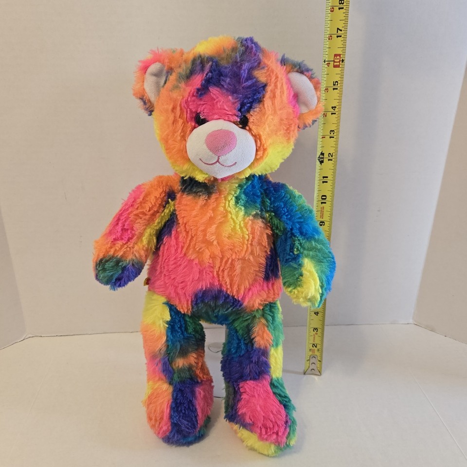 Build-A-Bear Rainbow Tie-Dyed Multicolored 17" Neon Bear, Clean! | eBay