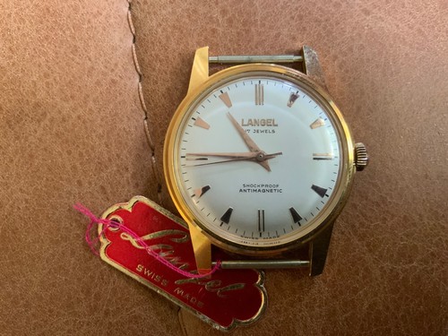 NOS vintage Langel hand-winding HF 73,gold plated,Men | eBay