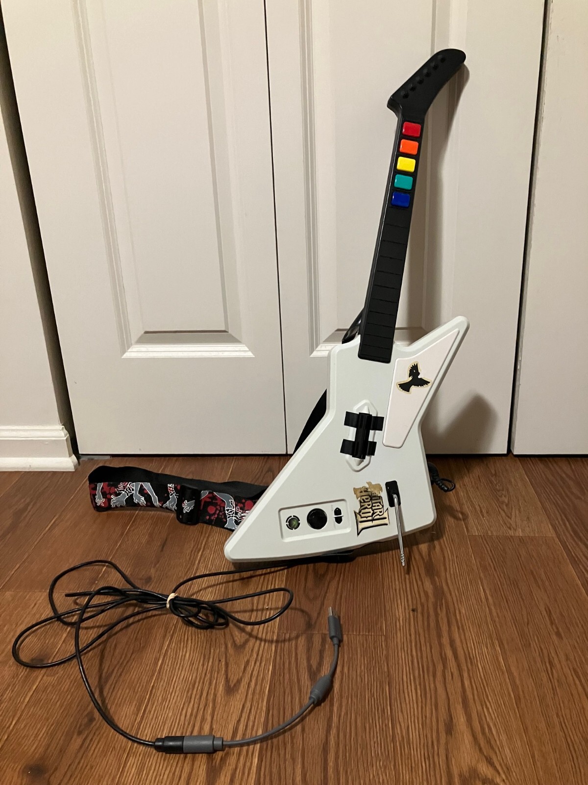 Guitar Hero Xplorer Guitar Xbox 360 Red Octane White Wired Model WITH ...