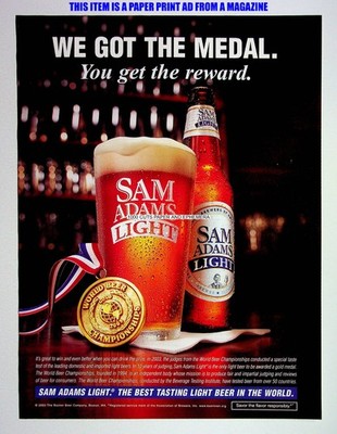 Sam Adams Light Beer 2004 Trade Print Magazine Ad Poster Alcohol ADVERT ...