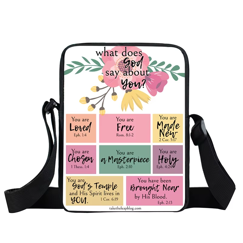 Bible Verse He Will Sustain You Print Shoulder Bag Women Classic Bible ...