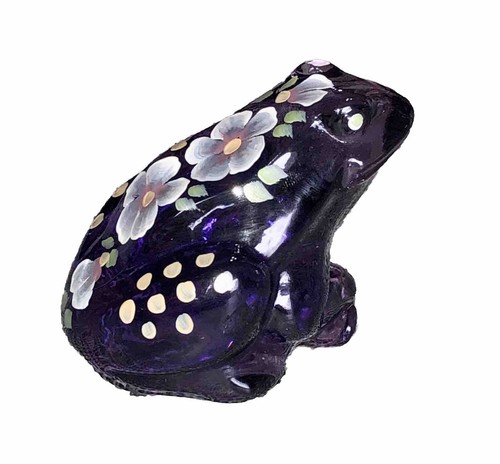 Fenton Glass - Into The Pond Collection - Frog - Violet Hand Painted ...