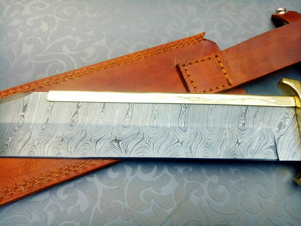 Damascus Hand Forged HandMade Alamo Musso Bowie Knife with micarta ...