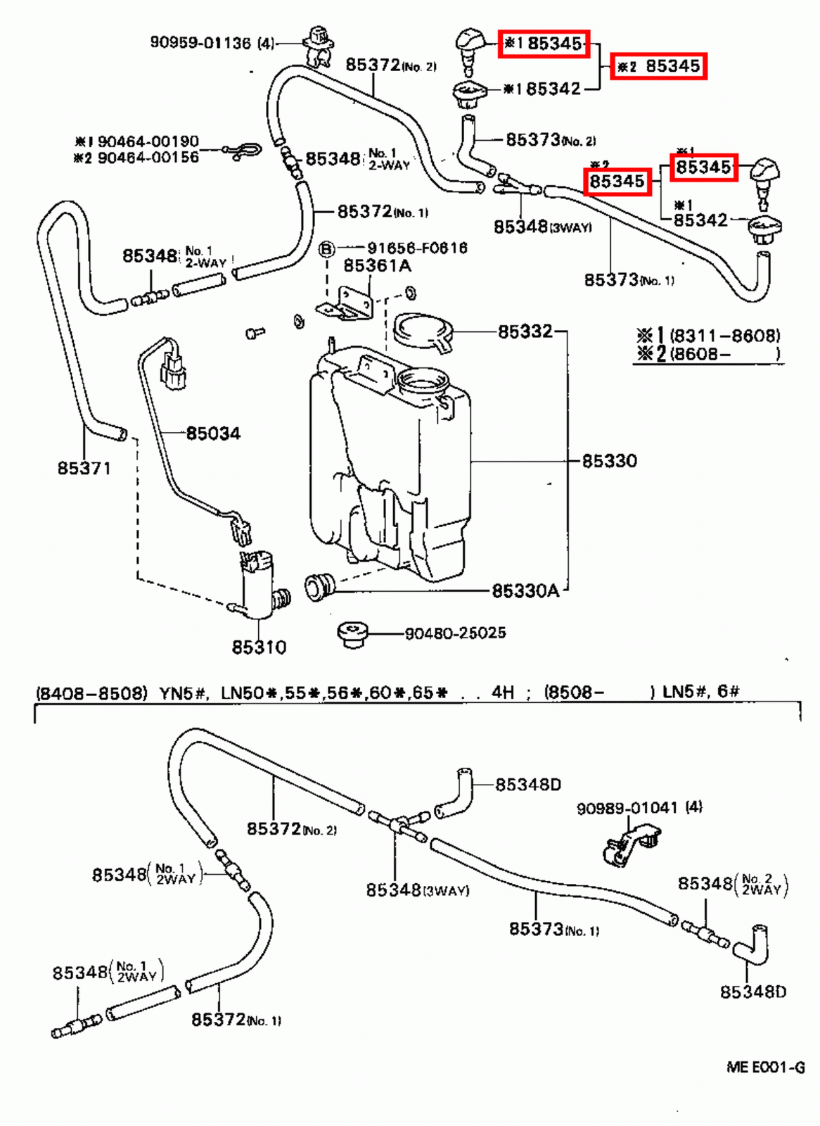 Genuine Hilux YN65 YN63 YN62 YN60 YN57 Windscreen Spray Washer Jet ...