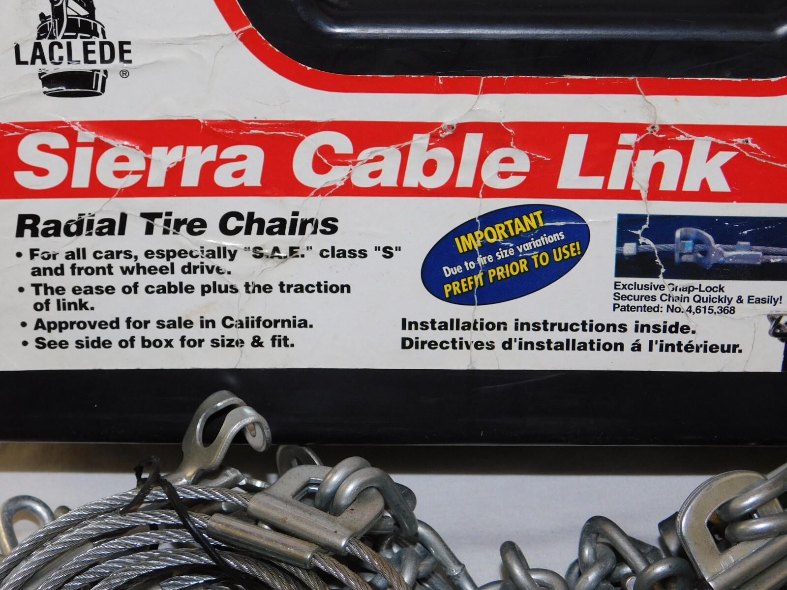 Laclede Sierra Cable Link Tire Chains, Stock # 1934, 1 Pair - Never Used | eBay