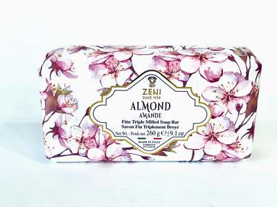 ZENI DIAMANTE ALMOND FINE TRIPLE MILLED SOAP BAR MADE IN ITALY 9.1 OZ ...