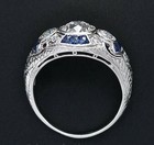 935 Argentium Silver With Simulated 2 CT 3 Stone Round Sapphire ...