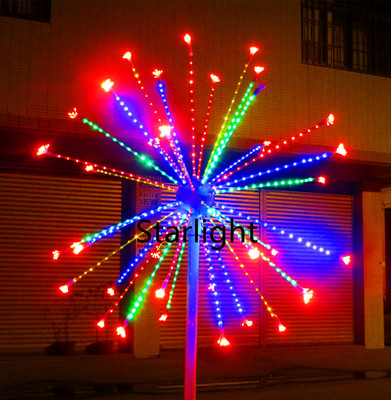 6.5ft/2m Outdoor LED Fireworks Light Holiday Home Decor Red+Blue+Green ...