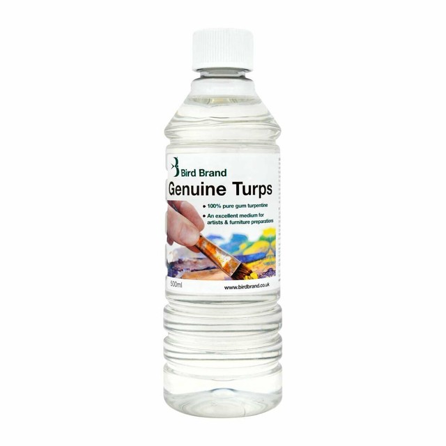 250ml Bird BRAND Genuine Turpentine Clear Solvent Extracted Gum Turps ...