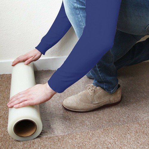 100M Carpet Floor Protector Self Adhesive Clear Roll Protector Cover ...