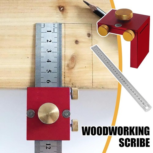 Woodworking Scribe Steel Ruler Scribing Positioning Block T-rule ...