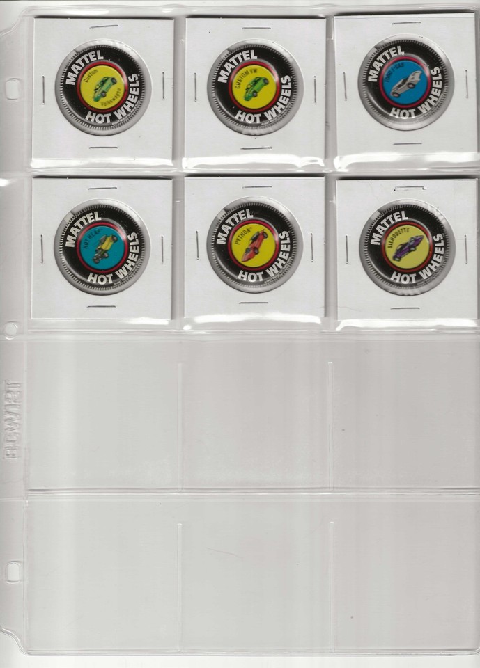 1968-1971 HOT WHEELS REDLINE METAL BADGES BUTTONS - COMPLETE SET (WITH ...