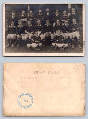 Old Football Team Postcard Vintage Black and White Photo Sports ...