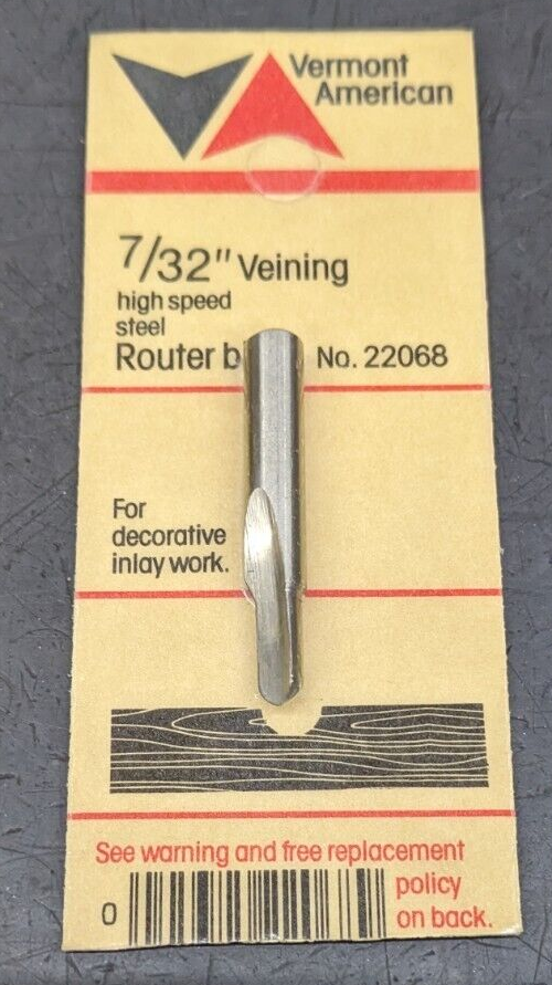 Vermont American 7/32" CD Veining Router Bit HSS 22068 Router USA | eBay