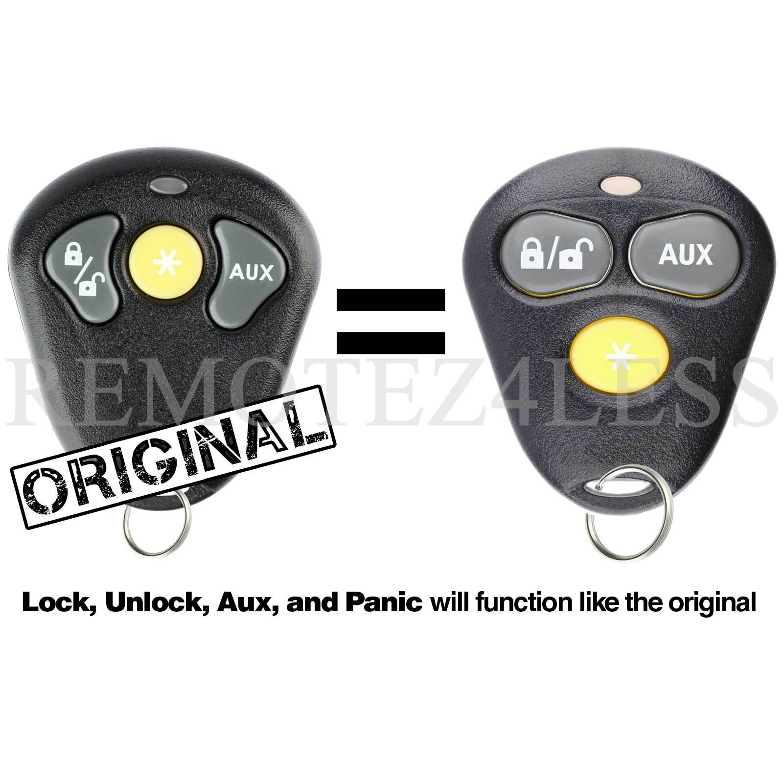 Remote For Valet Aftermarket Keyless Entry Car Key Fob Control ...