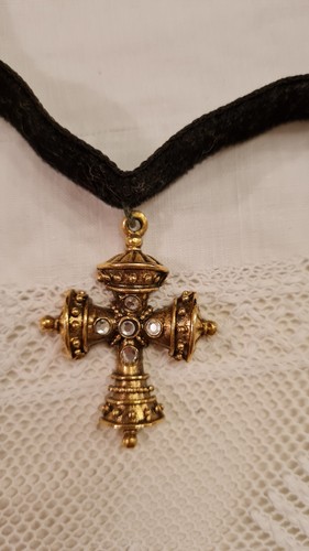 ANCIEN COLLIER RAS DU COU CROIX JACKY ET G VINTAGE MADE IN FRANCE | eBay