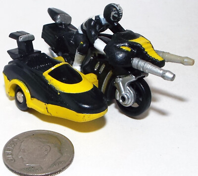 Small Micro Machine Power Rangers Motorcycle with Sidecar in Black and ...