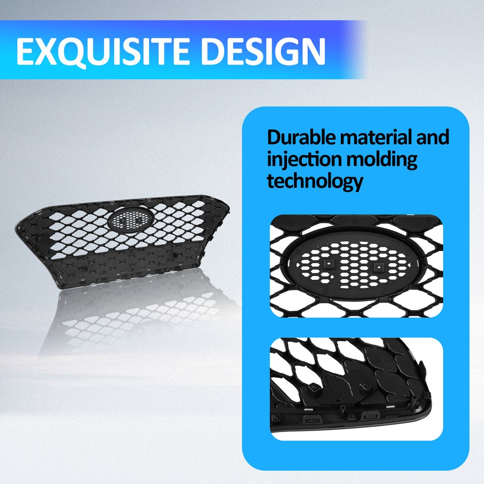 Glossy Black Front Bumper Radiator Grille For 2018-2021 Hyundai Kona ...