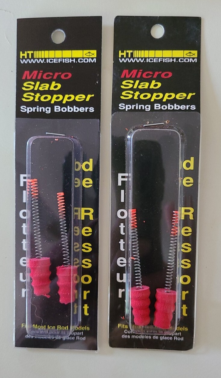 NEW 2 packs of HT Ice Fishing Micro Slab Stopper Spring Bobbers #STB-2M | eBay