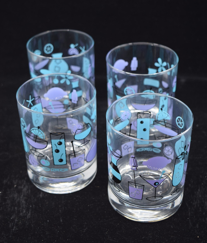 SHAG Old Fashioned Cocktail Glass Turquoise & Purple (Set of 4) 2017 ...