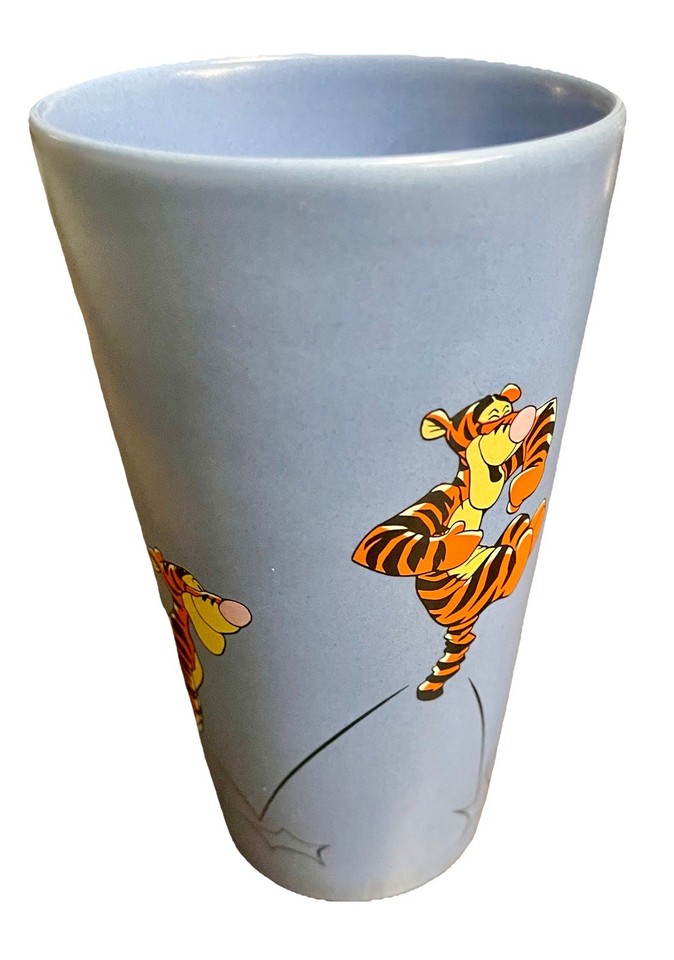 Disney Store Bouncing Tigger Mug Tall Heavy Blue Orange Winnie The Pooh ...